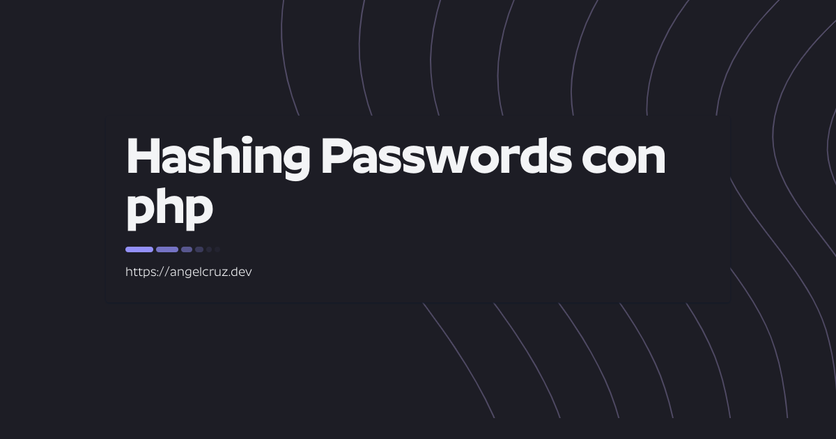 Hashing Passwords con php